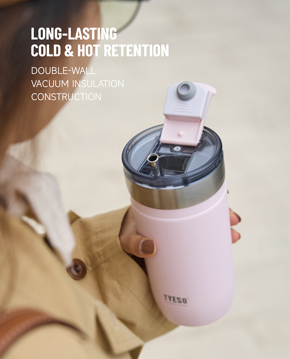TYESO® Classic Coffee Mug Vacuum Insulated Tumbler Hot and Cold with ...
