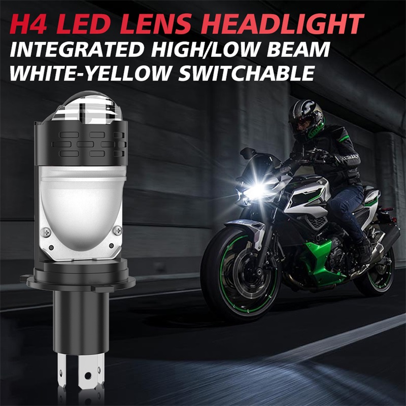 BULLVISION 6000K H4 Led Projector motorcycle Mini Lens Multi-color ...