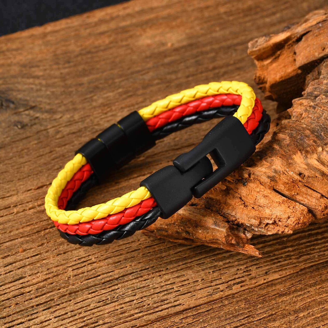 Kemstone Triple Layer Braided PU Leather Bracelet – Streetwear Style ...