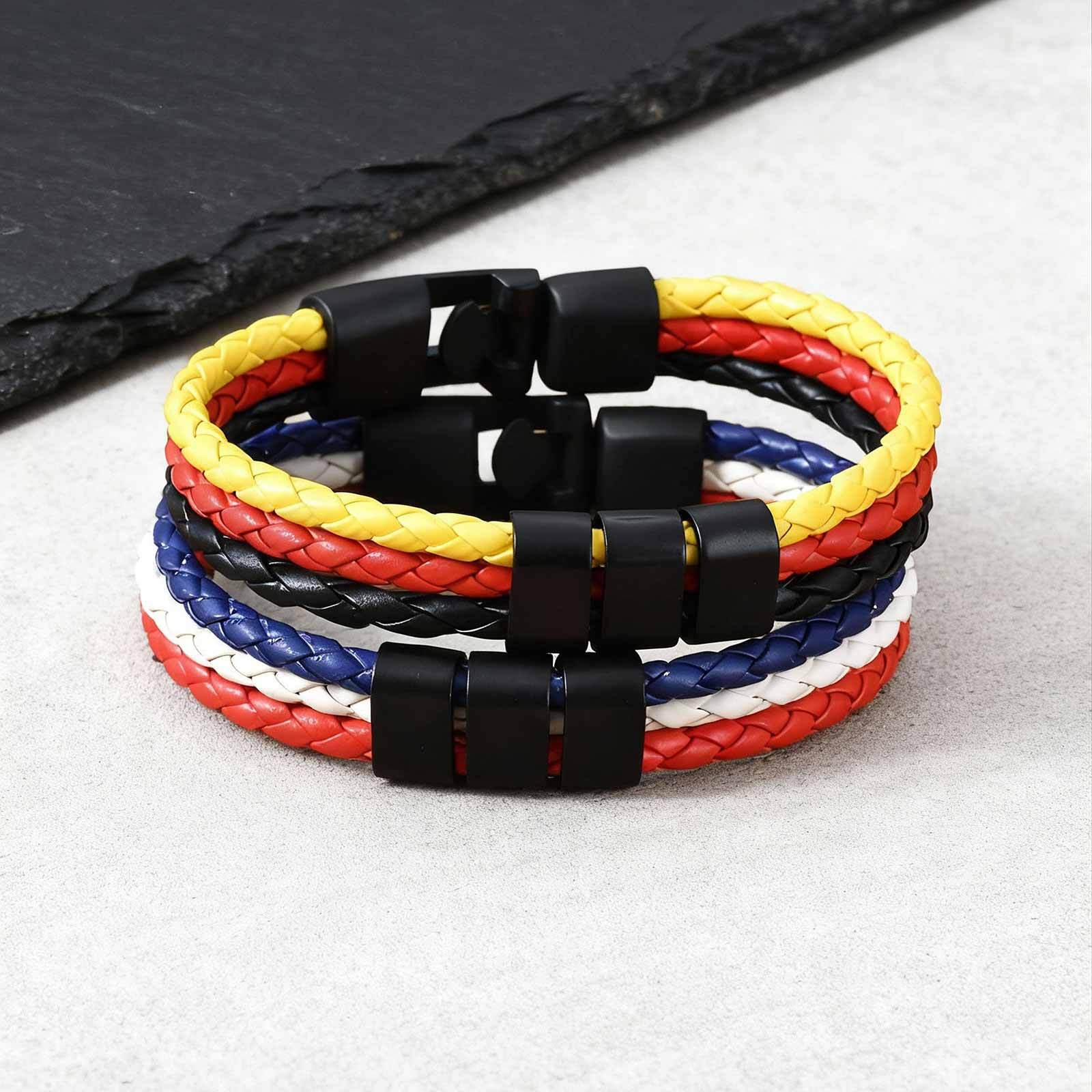Kemstone Triple Layer Braided PU Leather Bracelet – Streetwear Style ...