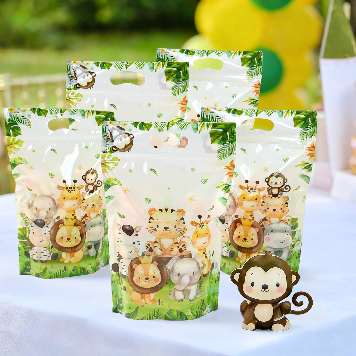 25Pcs Jungle Animal Loot Bags Giveways Safari Animal Packaging Plastic ...