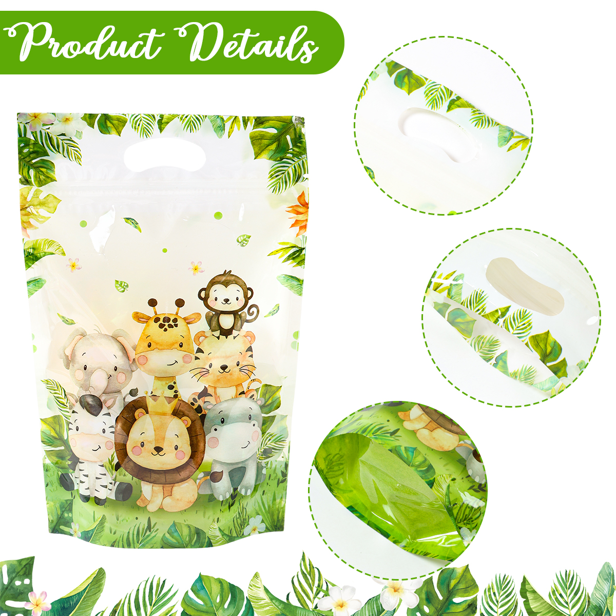 25Pcs Jungle Animal Loot Bags Giveways Safari Animal Packaging Plastic ...