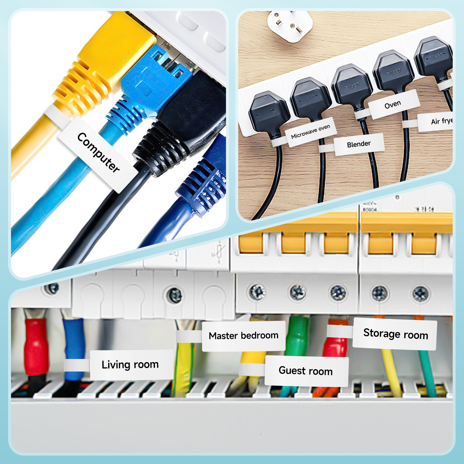 DETONGER Thermal Printer Sticker Label Paper Network Cable Sticker ...