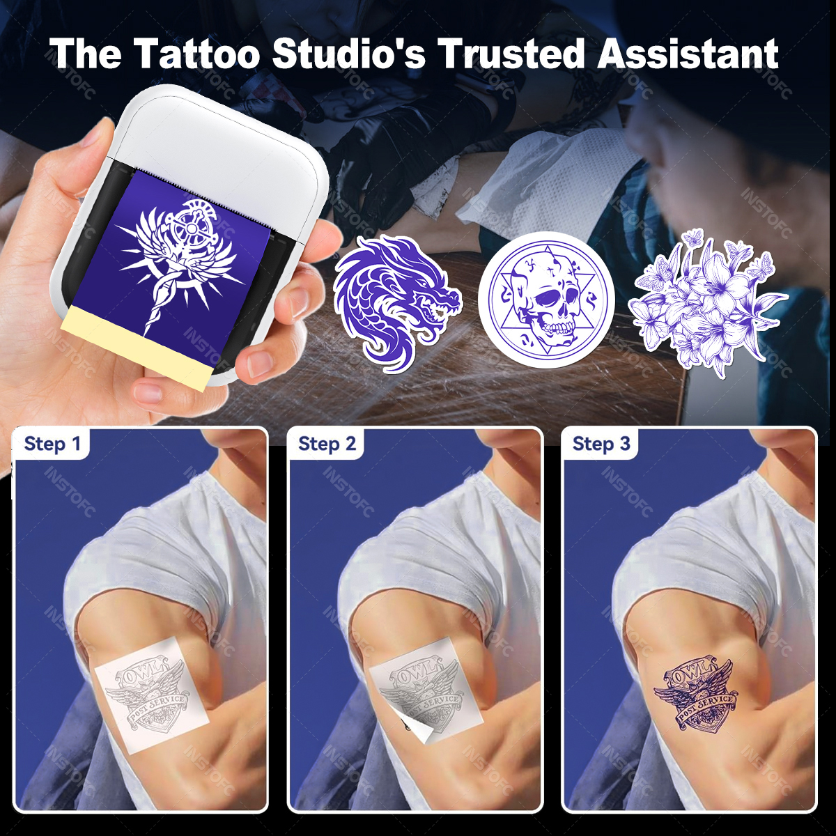 Pocket Mini Tattoo Stencil Printer Portable Bluetooth Label Maker ...