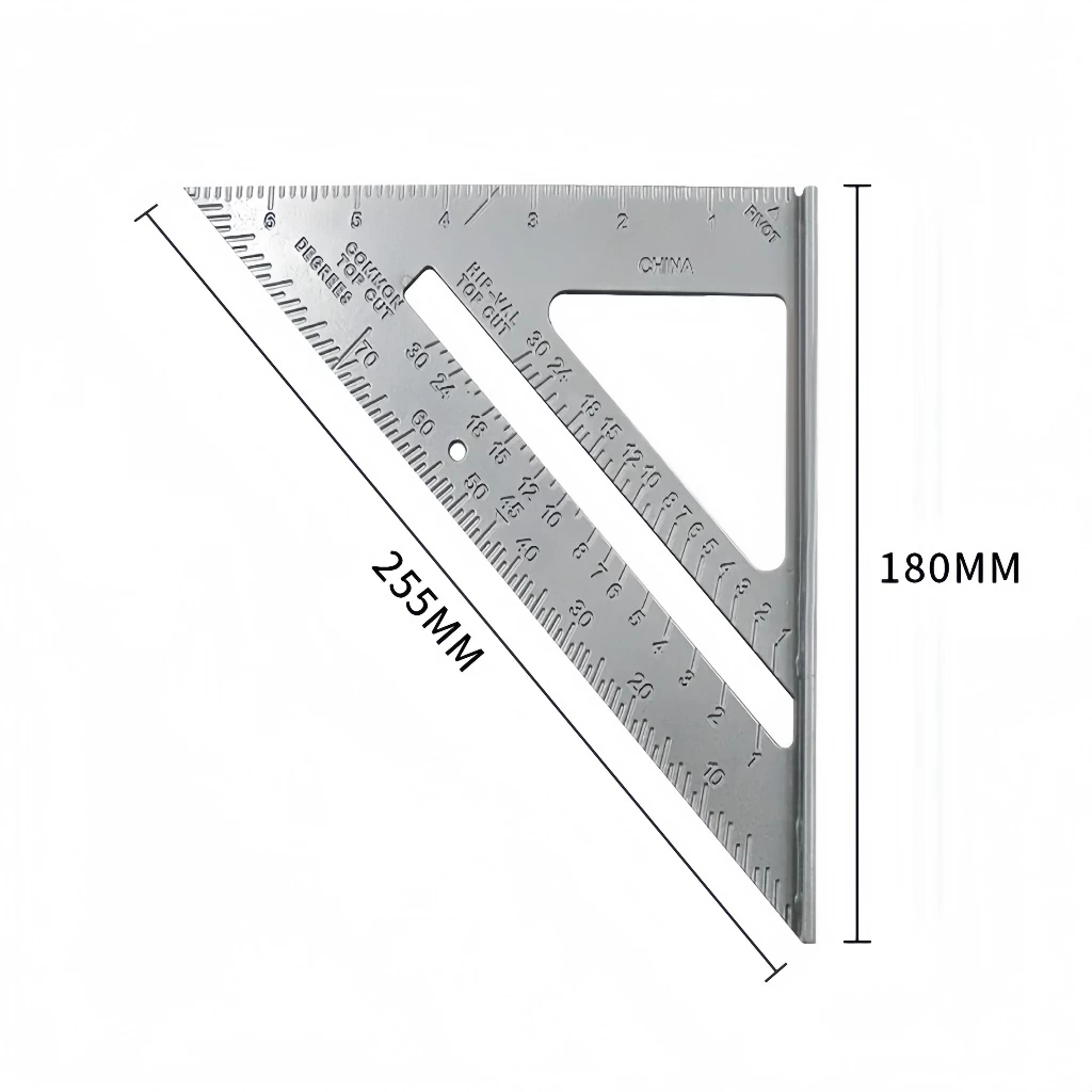 7 Inch Triangle Rule 90 Degree Thickening Angle Rule Aluminum Alloy ...