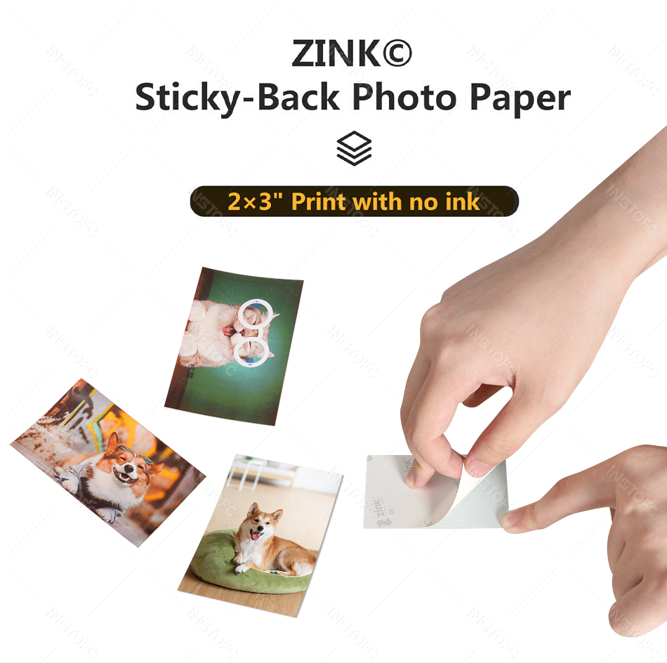 HPRT MT53 Colour Photo Printer 2x3 inch ZINK© Sticky-Back Photo Paper ...