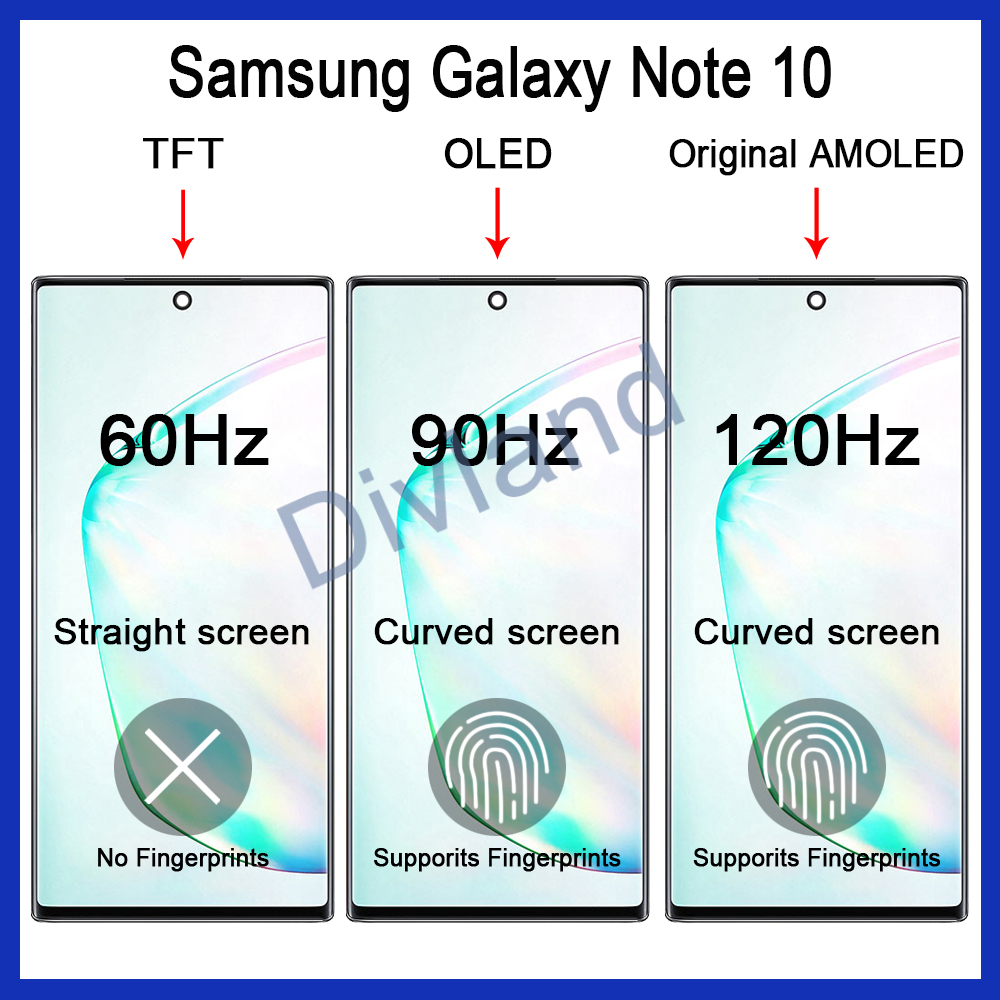 AMOLED OLED TFT For Samsung Galaxy Note 10 4G 5G LCD Display Touch ...