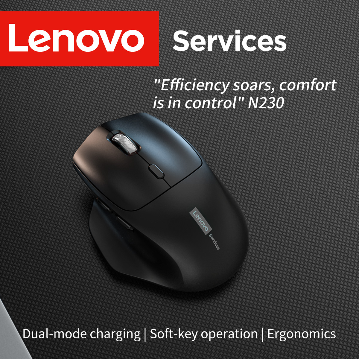 Lenovo N230 2.4GHz Wireless Silent Mouse 2.4G Ultra-Low Latency Fast ...