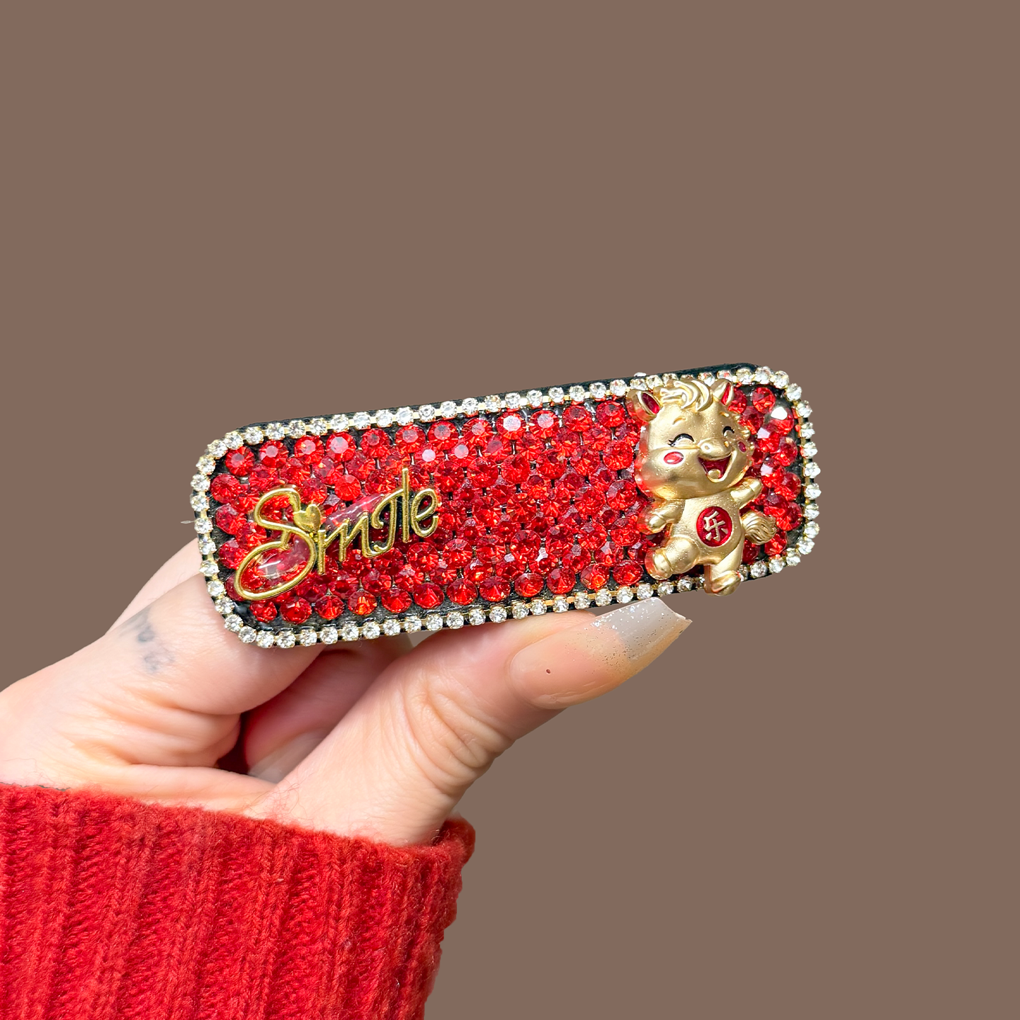 New Year Gift Red Exquisite Hair Clip Temperament Side Clip | Shopee ...