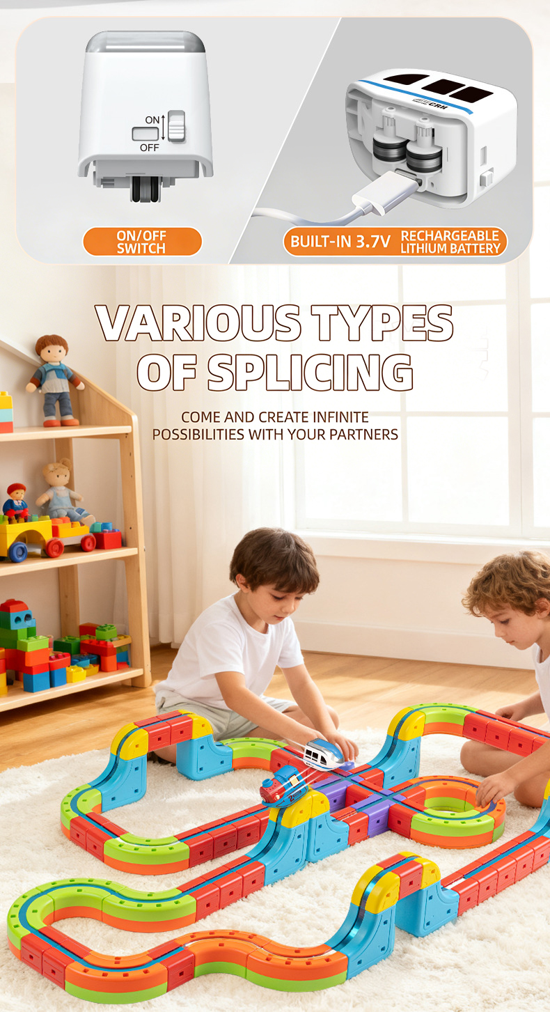 NIKO Electric Magnetic Track Train Toys Set Magnetic Building Block ...