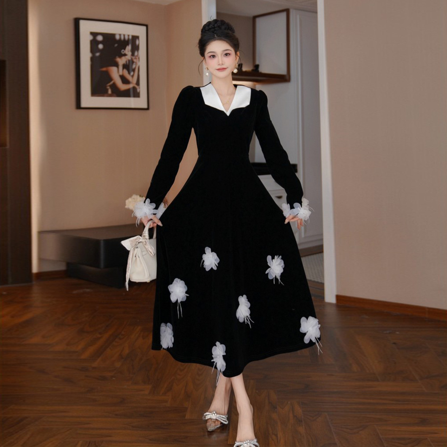 Happy Diva Vintage Floral Ball Gown - Audrey Hepburn Inspired Dress ...