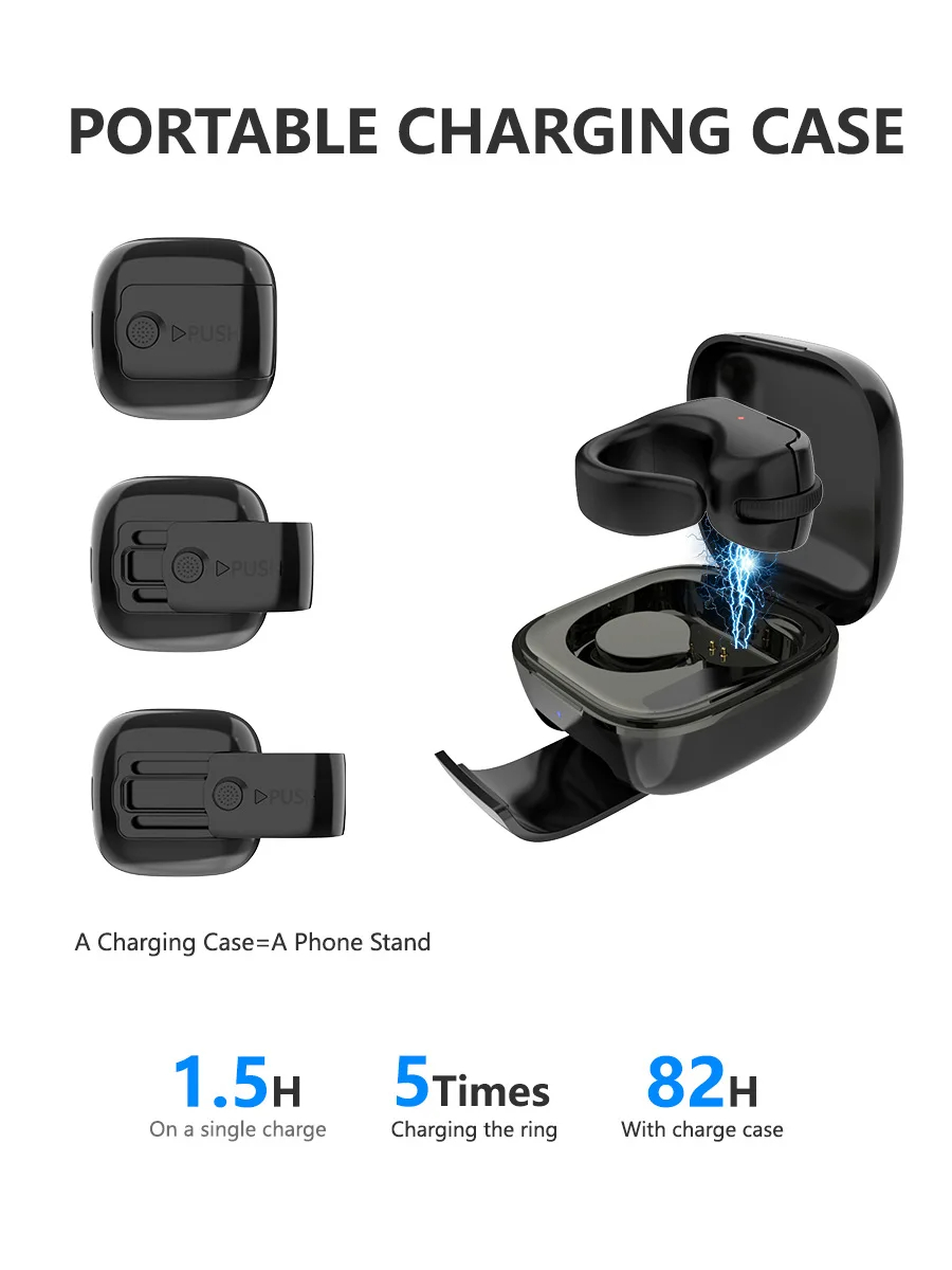 Ring Mouse Rechargeable Mini Light Weight Bluetooth 2.4G Dual-mode Wide ...