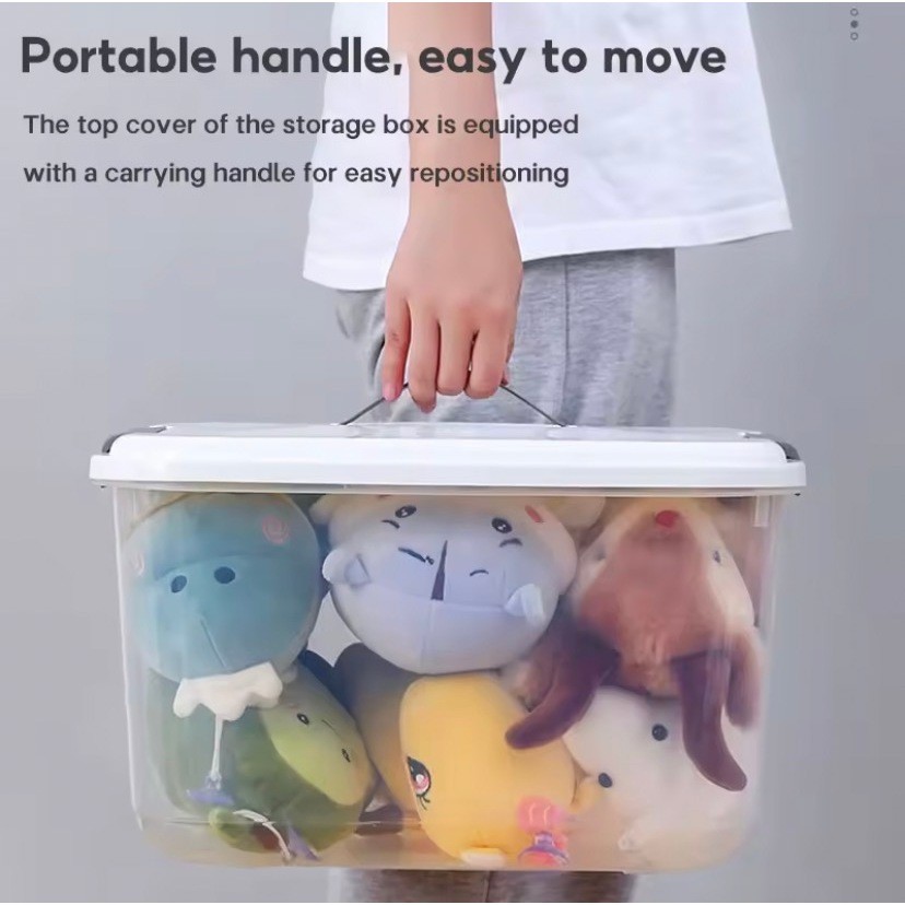 Transparent Storage Box Clothes Toys Sundries Organizer Home Stackable ...