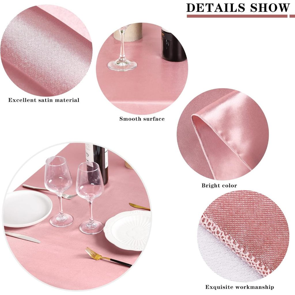 Satin Table Cover Pure White Elegant Wedding Table Cloth Birthday ...