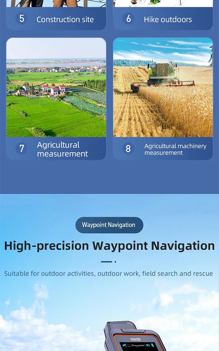 Wanggan D6E GPS/GNSS handheld portable Navigator D6ELand Areas Meter ...