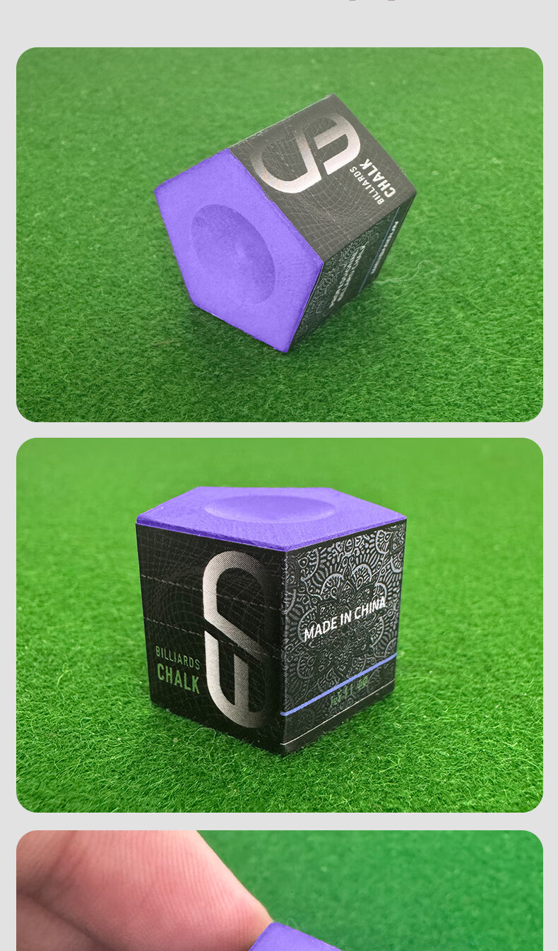 Professional Billiard Chalk Kit with Magnetic Box | Purple No-Mess Dry ...