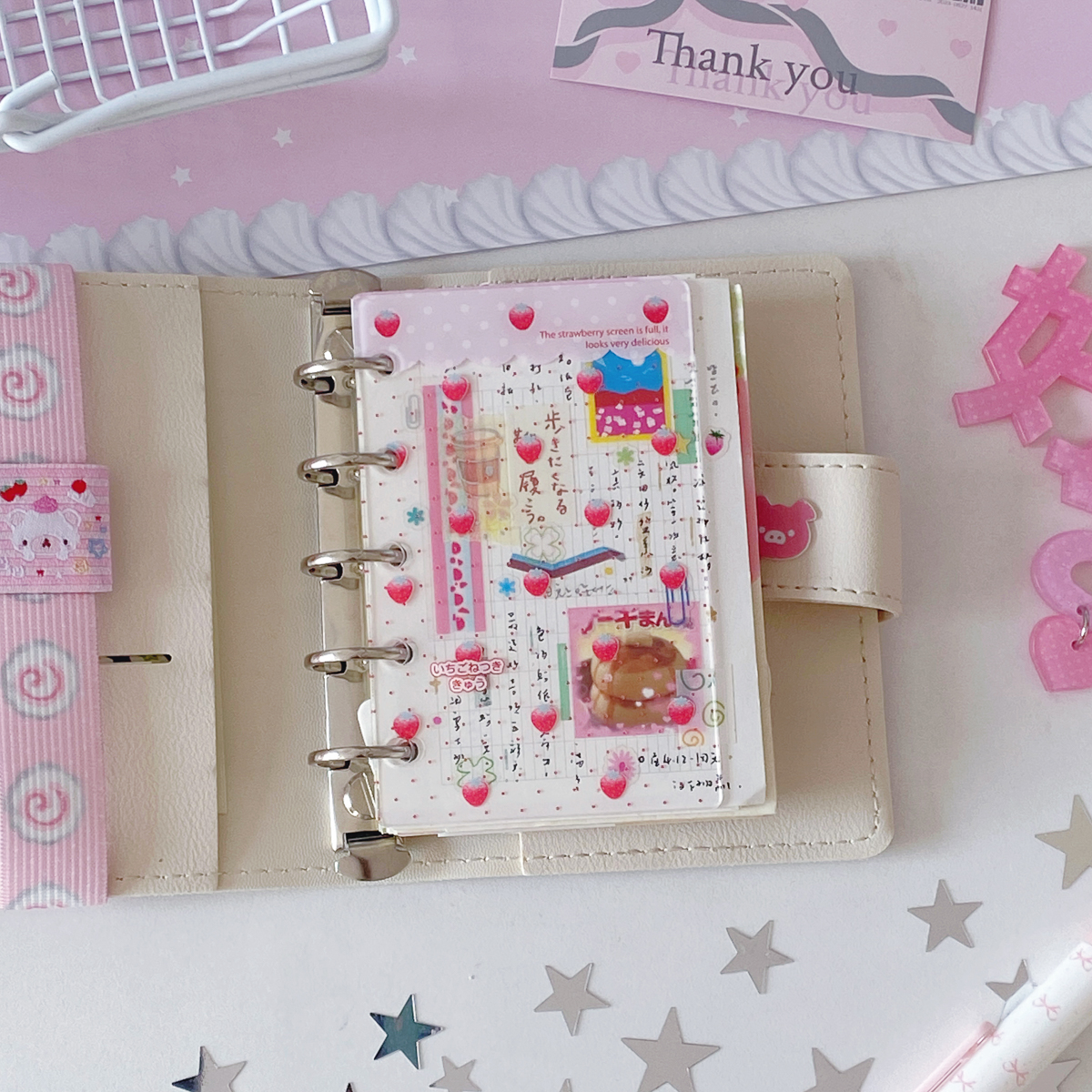 Strawberry Cake Theme Acrylic Divider Page Strawberry Cake Double ...