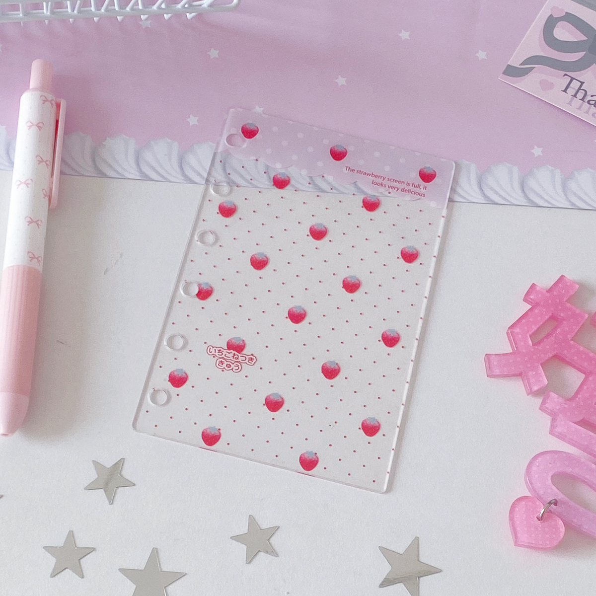 Strawberry Cake Theme Acrylic Divider Page Strawberry Cake Double ...