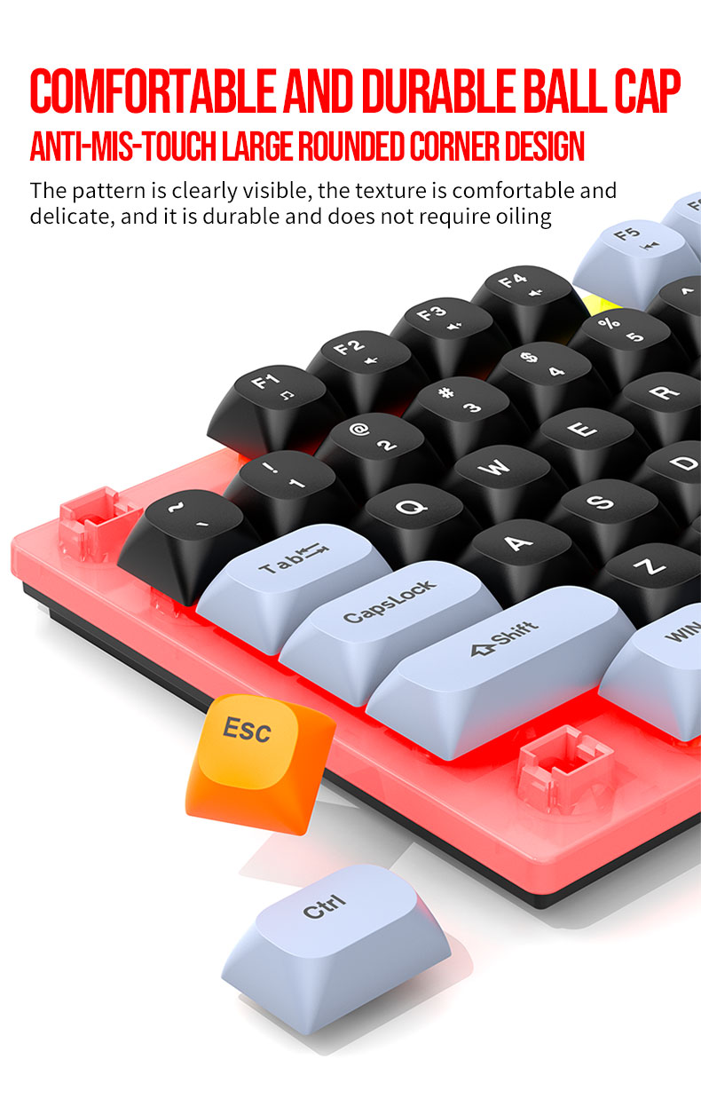 Raiku T28 Rainbow Backlit Gaming Combo 98 Key Wired Keyboard and Mouse ...