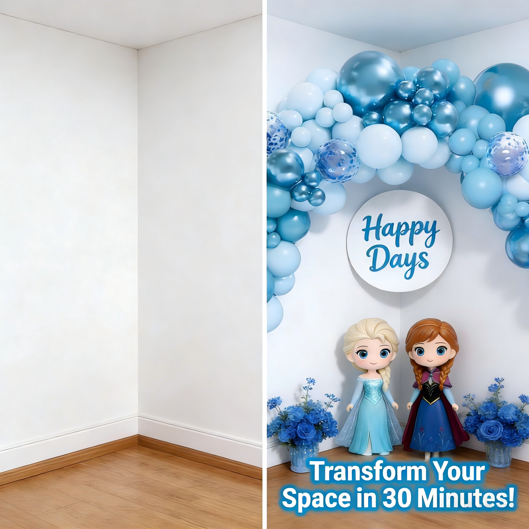 Frozen Elsa Anna Blue Balloon Garland Arch Kit Christening Decoration ...