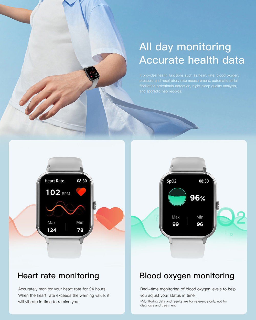 COLMI P20 PLUS SmartWatch Bluetooth Call IP68 Waterproof Heart Rate ...