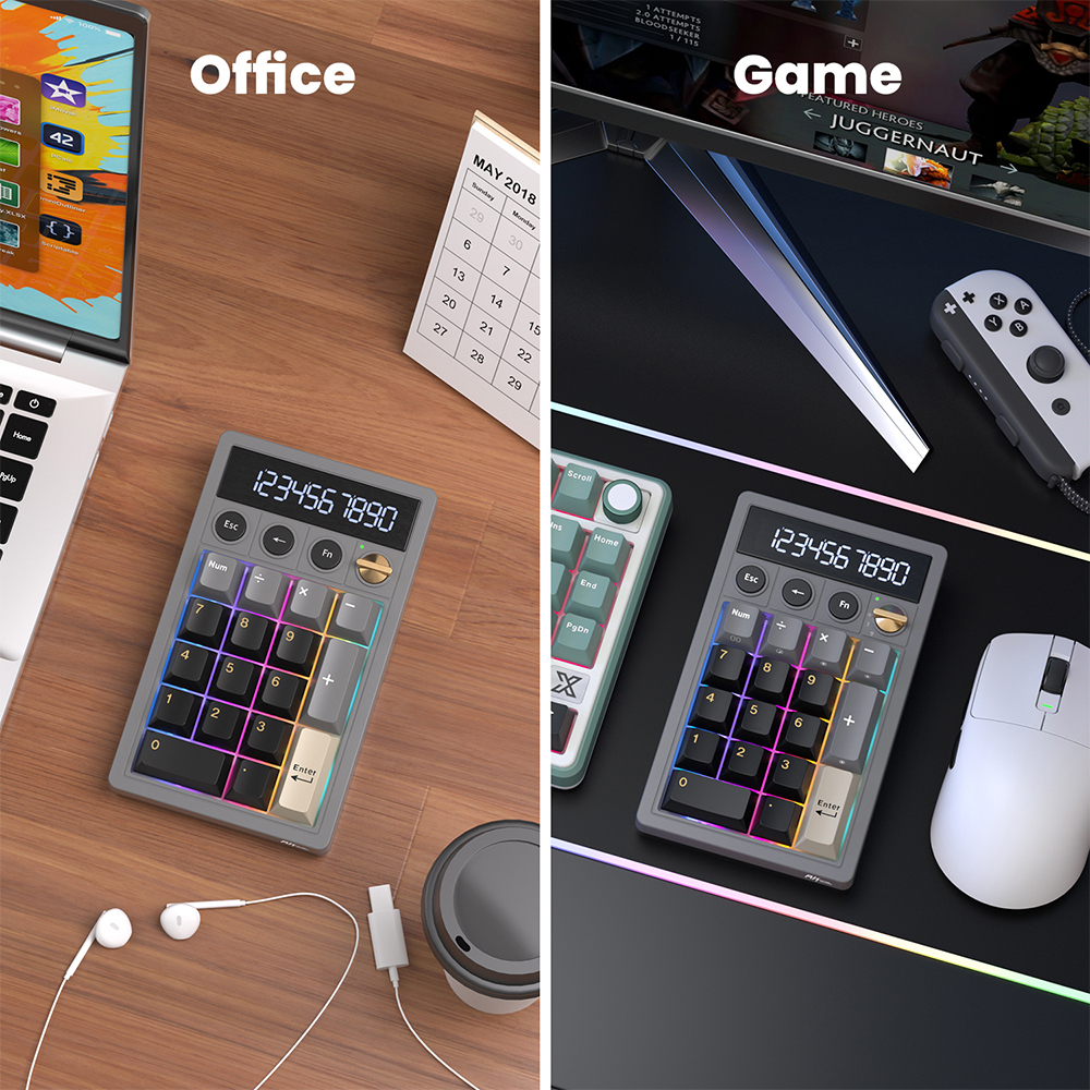 RK Royal Kludge M20 Numeric Keypad Calculator 2 In 1 With Toggle Knob ...