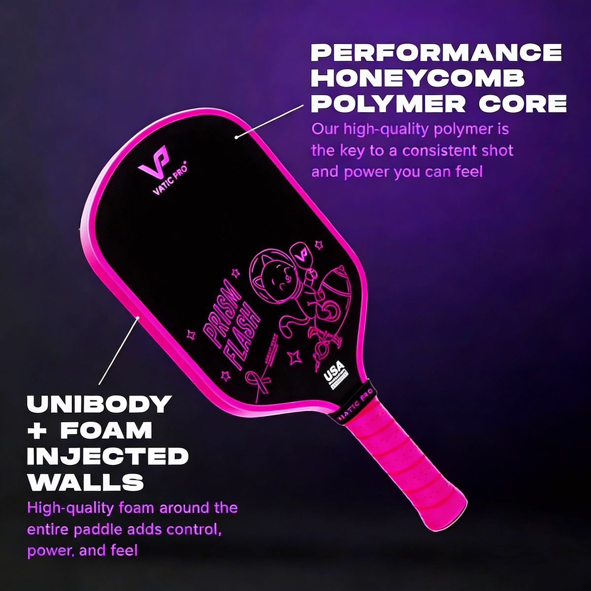 Vatic Pro Pickleball Paddle SPACE CAT Limited Edition Vatic Pro Prism ...