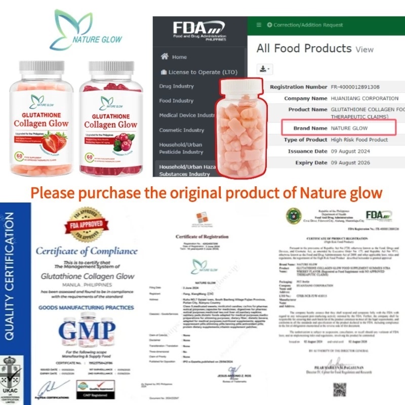 NATURE GLOW Glutathione Collagen Glow Gummies original With Collagen ...