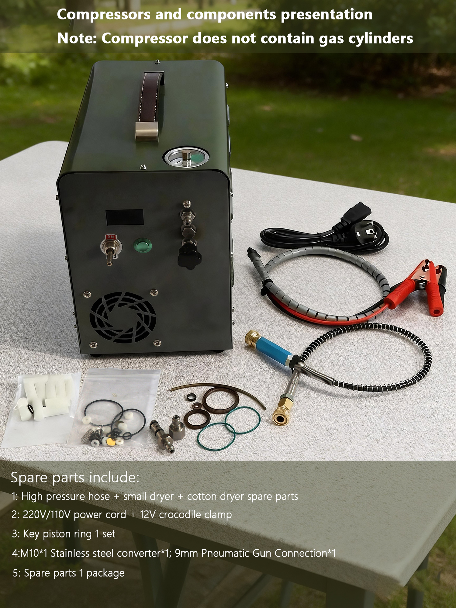 300Bar PCP Air Compressor 300ATM Protable High Pressure pump Set ...