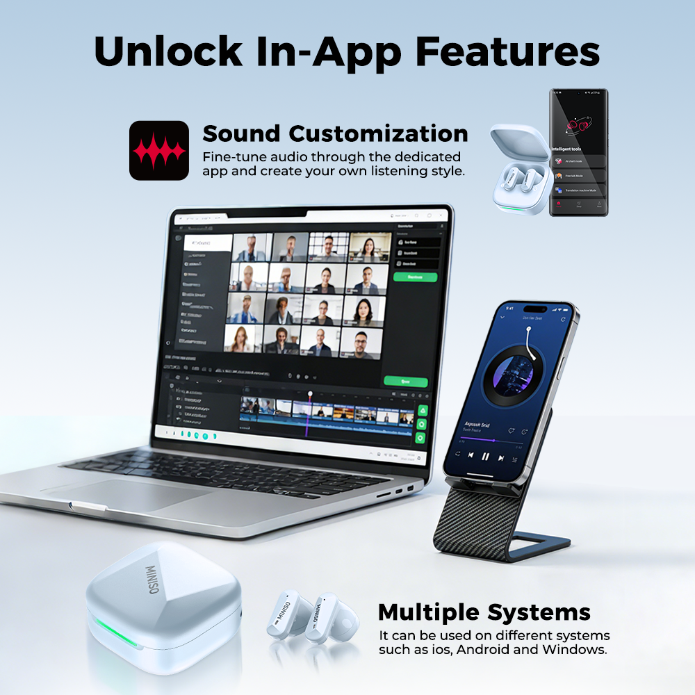[2026 New] MINISO MS119 HIFI Wireless Bluetooth Earphones with Dual ...