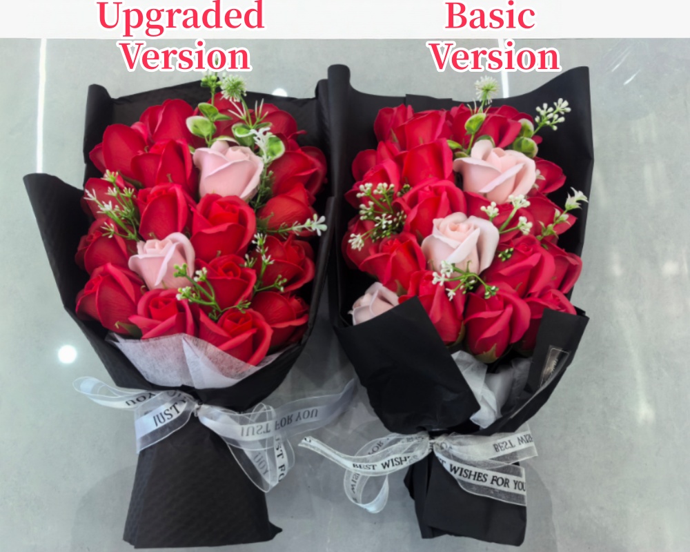 11/23Pcs Rose Flower Gift Box with LED Soap Rose Bouquet Box Valentine ...