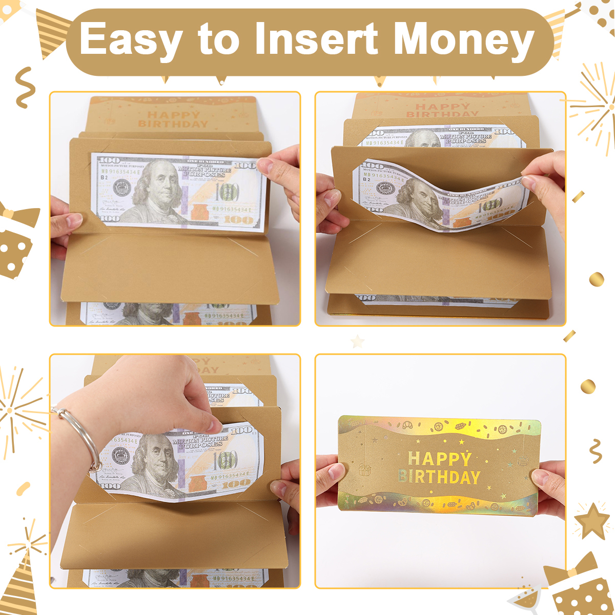 3D Cake Happy Birthday Card With Music Light Money Envelope Surprise Gift Card Birthday ...