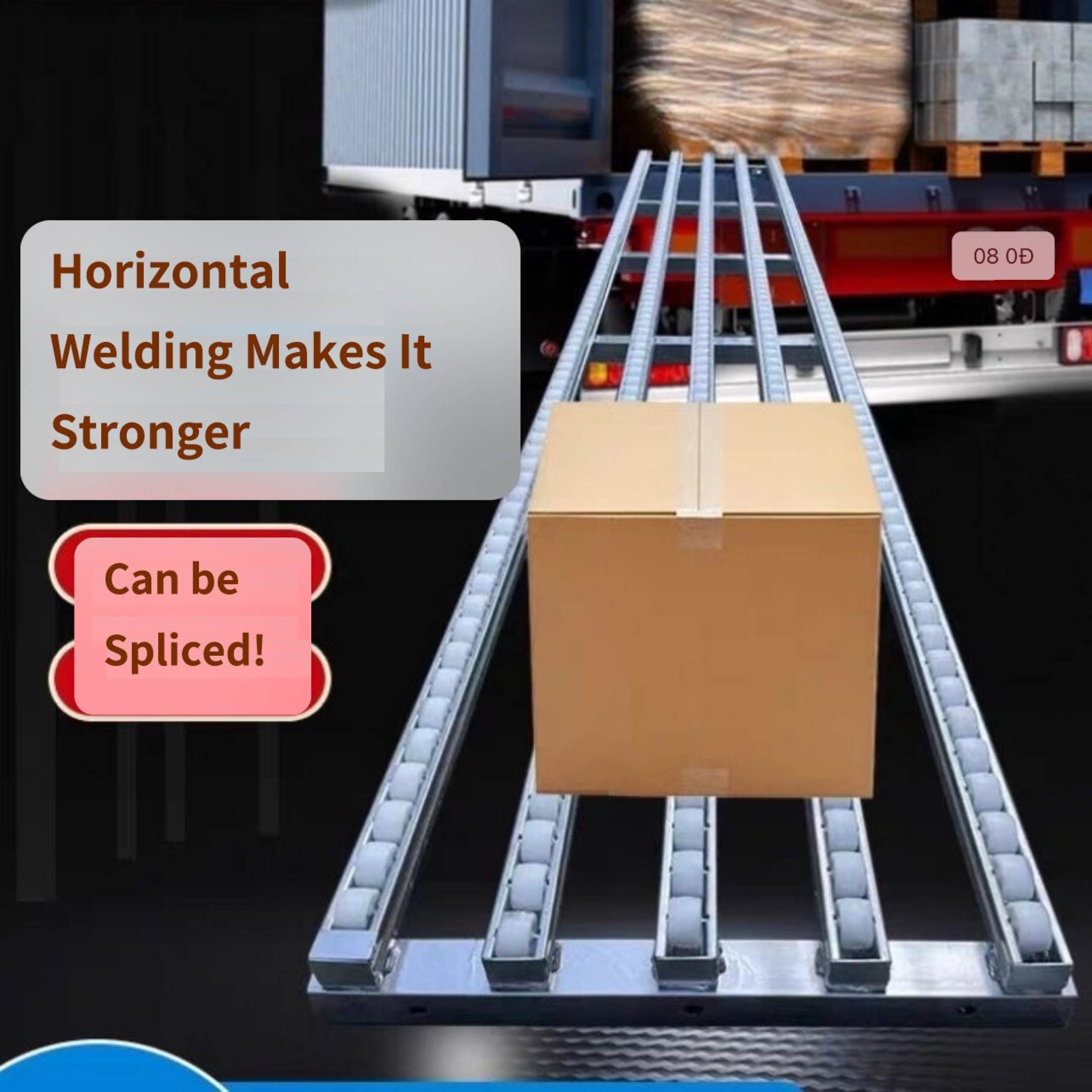 200×50cm No power unloading pulley slide rail can be spliced loading ...