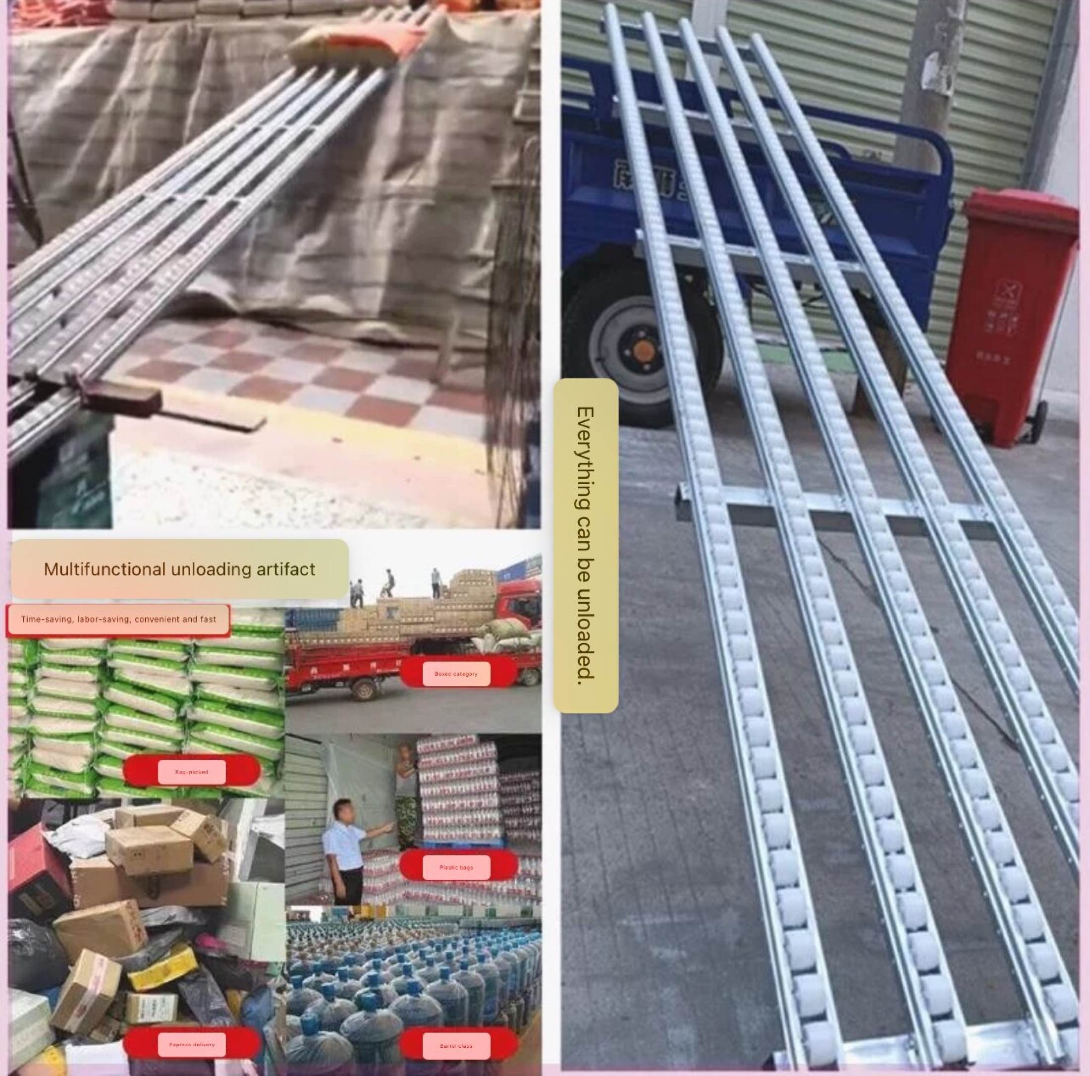 200×50cm No power unloading pulley slide rail can be spliced loading ...