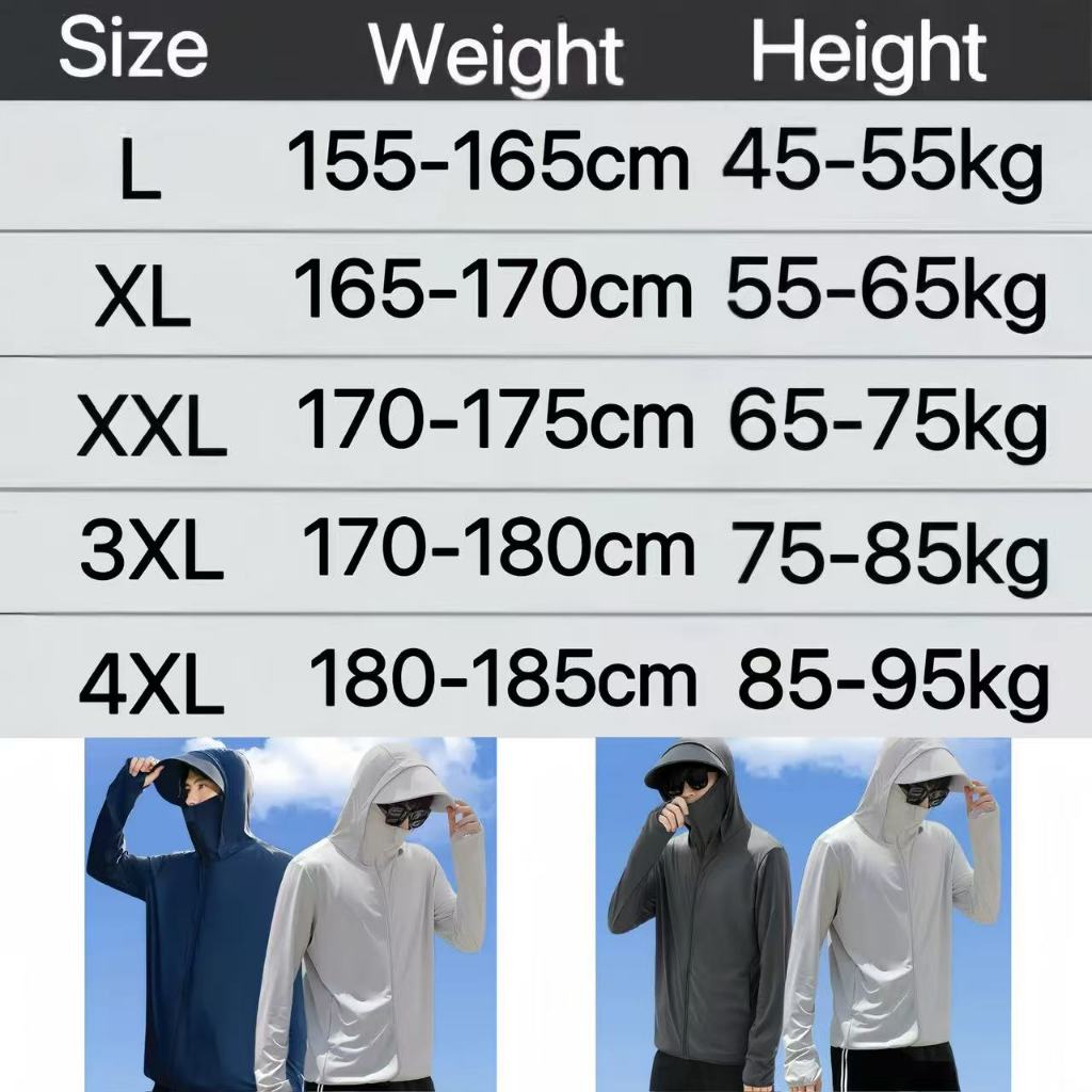 【BUY 1 TAKE 1】JI Sun protection jacket for Men Ice Silk Coat Long ...
