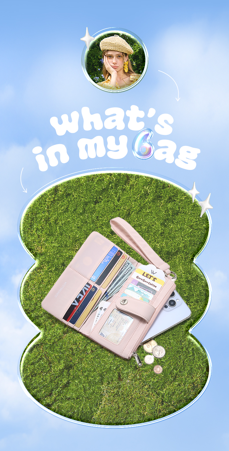 [Back to school]WESTBRONCO Puffer Long Wallet With Magnetic Buckle ...