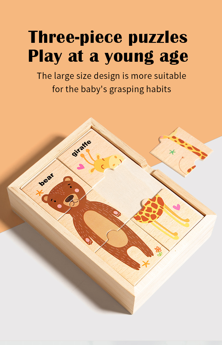 NIKO Animal Puzzle Wooden Toys Early Education Learning Toys Montessori ...