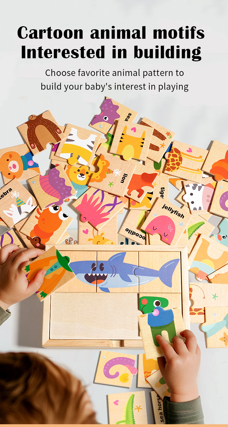 NIKO Animal Puzzle Wooden Toys Early Education Learning Toys Montessori ...