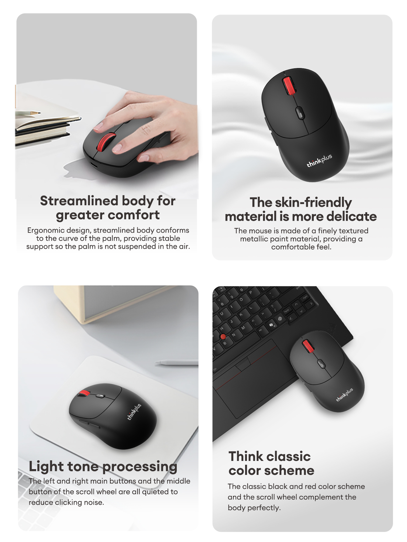 Lenovo WL300 Pro Wireless Mouse and Bluetooth Dual Mode Mouse with 1600 ...