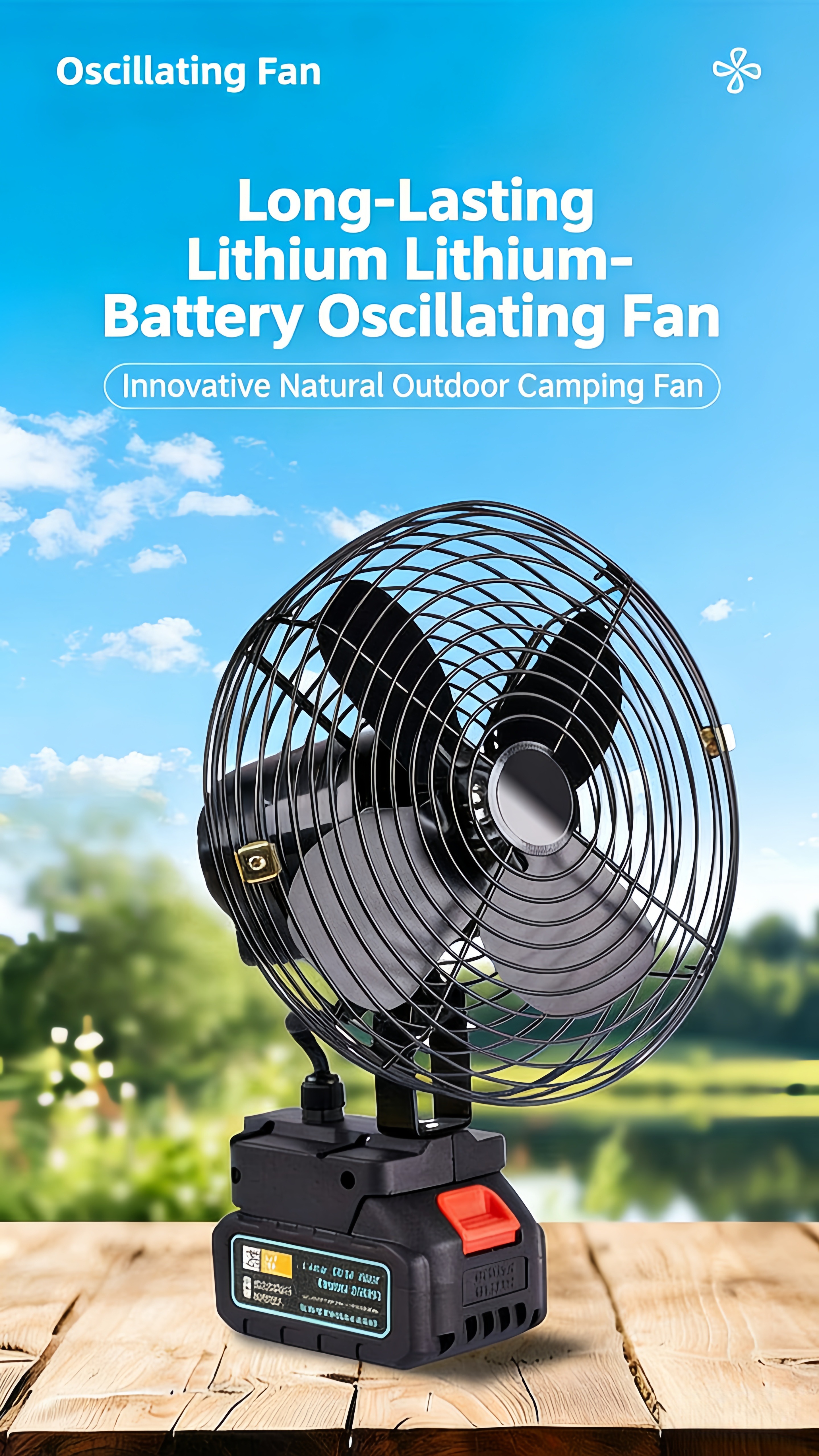 SOARFLY 8 Inch Cordless Fan Portable Fan High Power Outdoor Fan ...