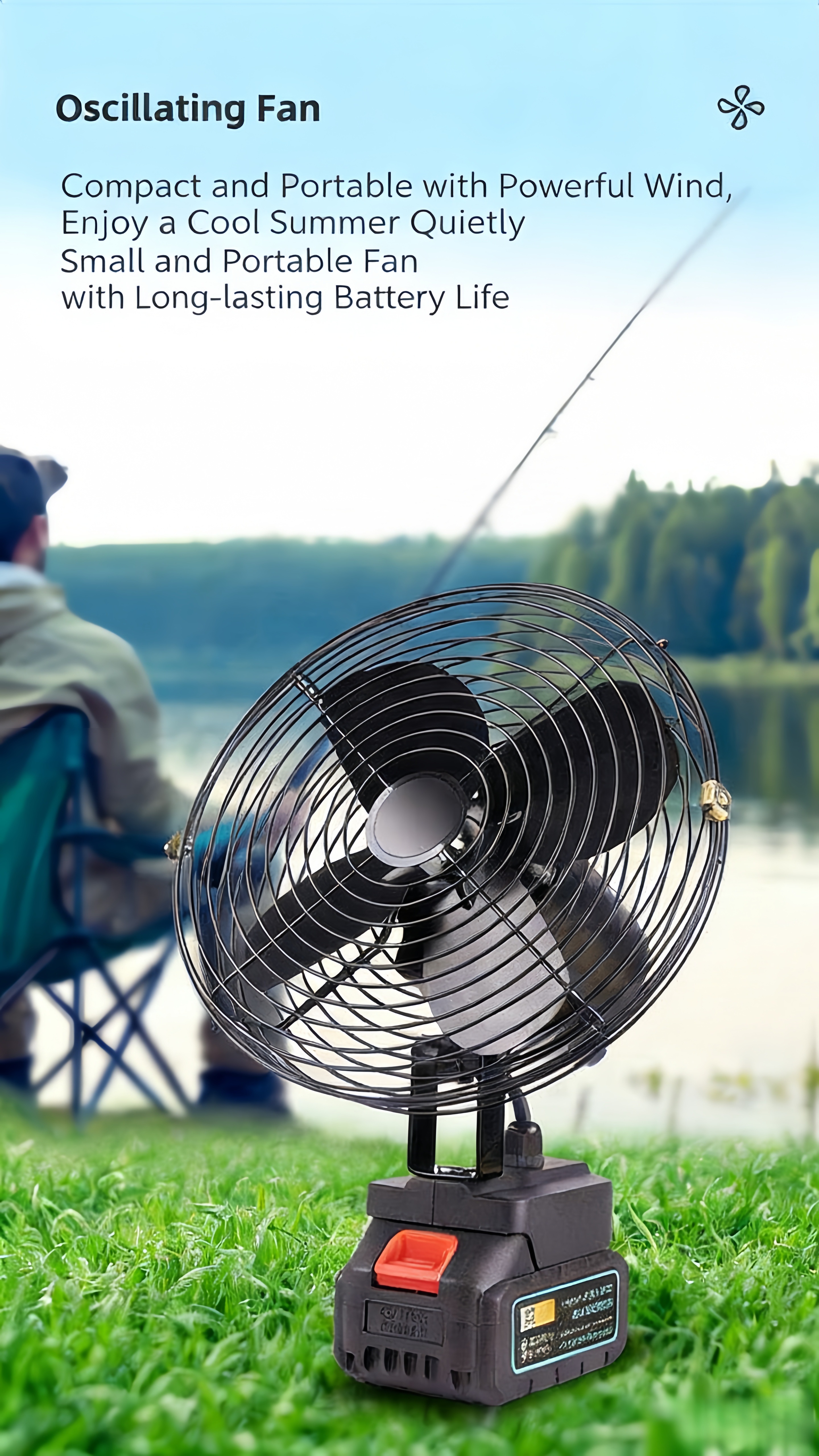 SOARFLY 8 Inch Cordless Fan Portable Fan High Power Outdoor Fan ...
