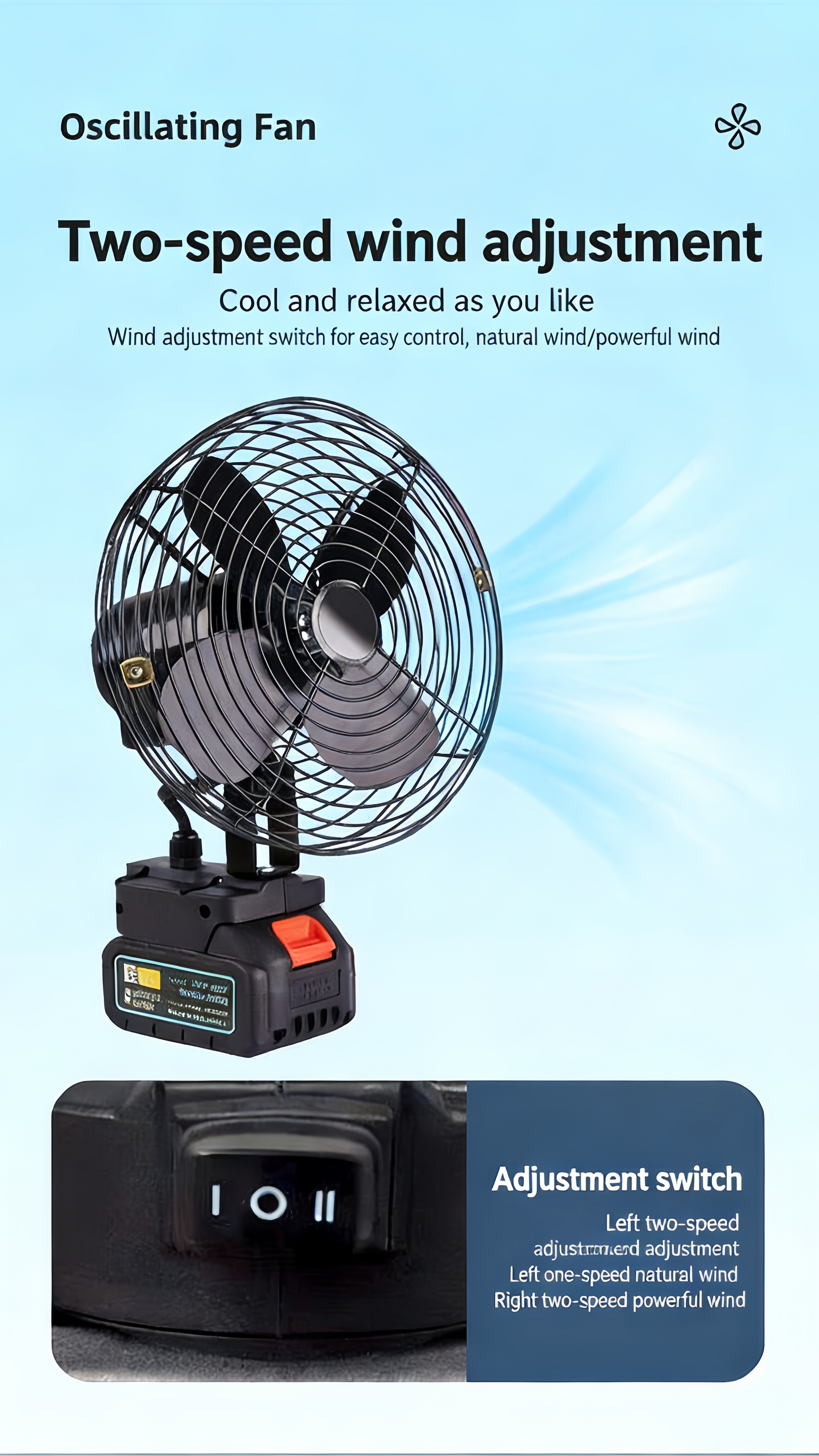 SOARFLY 8 Inch Cordless Fan Portable Fan High Power Outdoor Fan ...