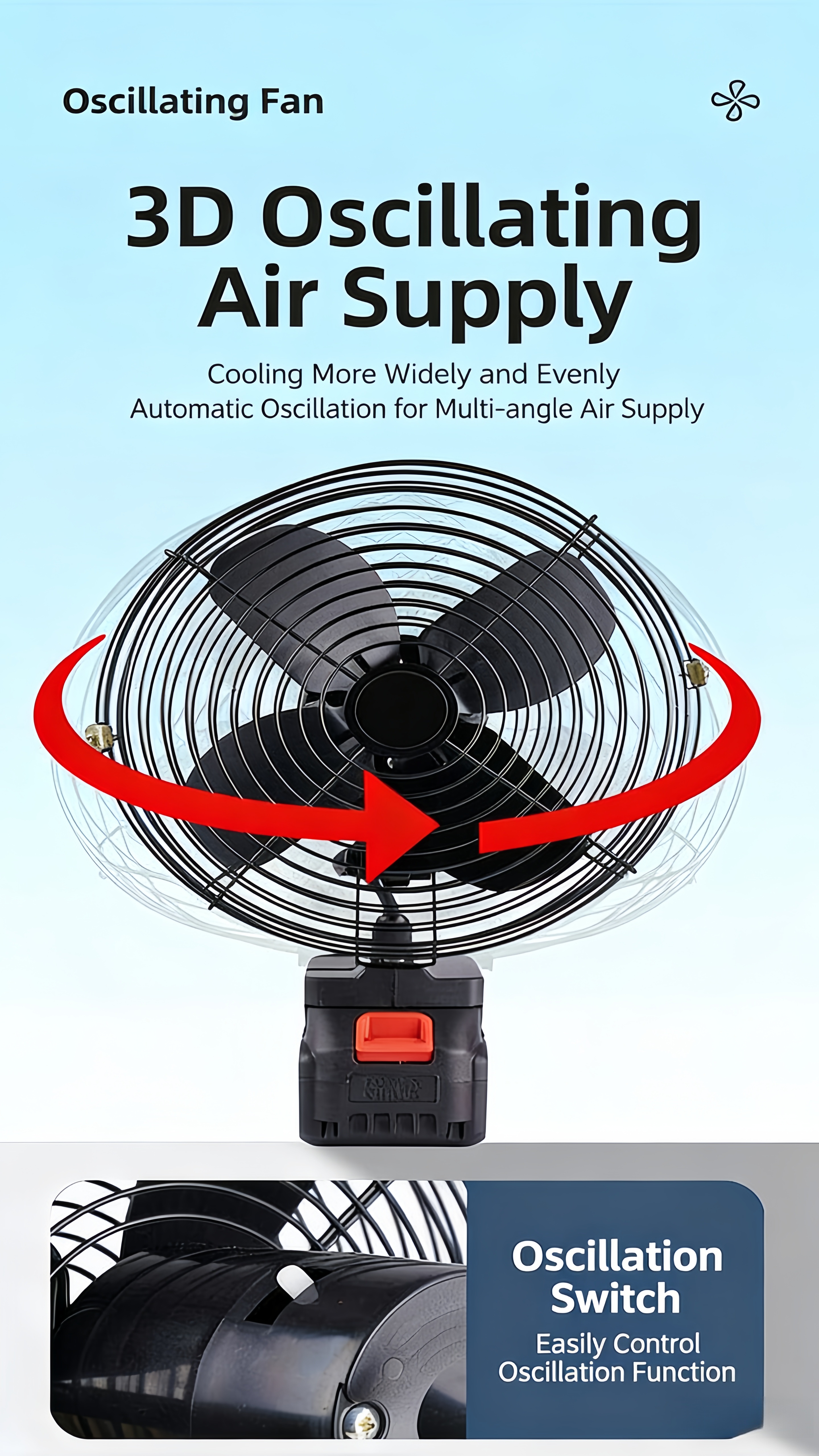 SOARFLY 8 Inch Cordless Fan Portable Fan High Power Outdoor Fan ...