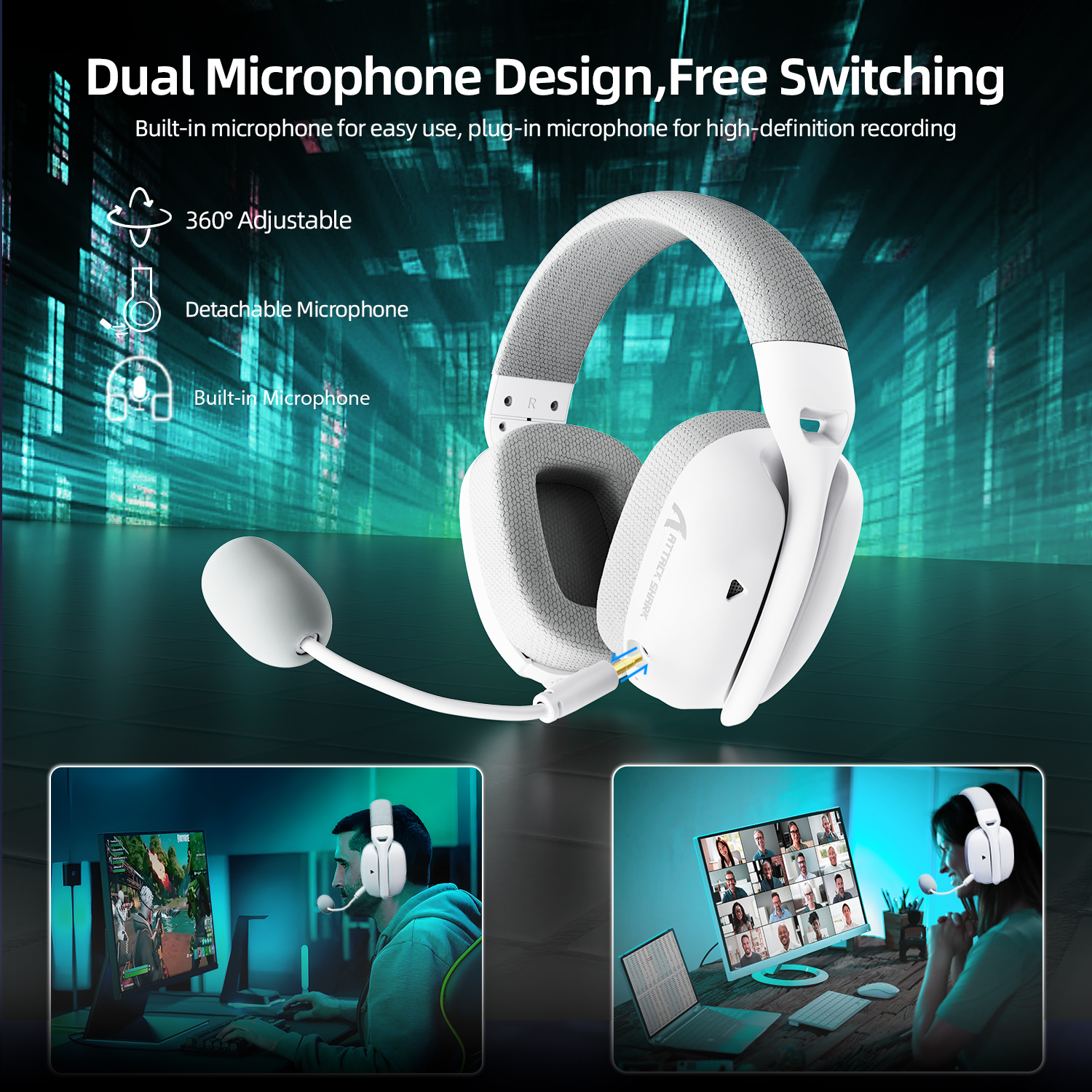 ATTACK SHARK L80 Pro Wireless Gaming Headset 20ms Ultra-Low Latency 3 ...