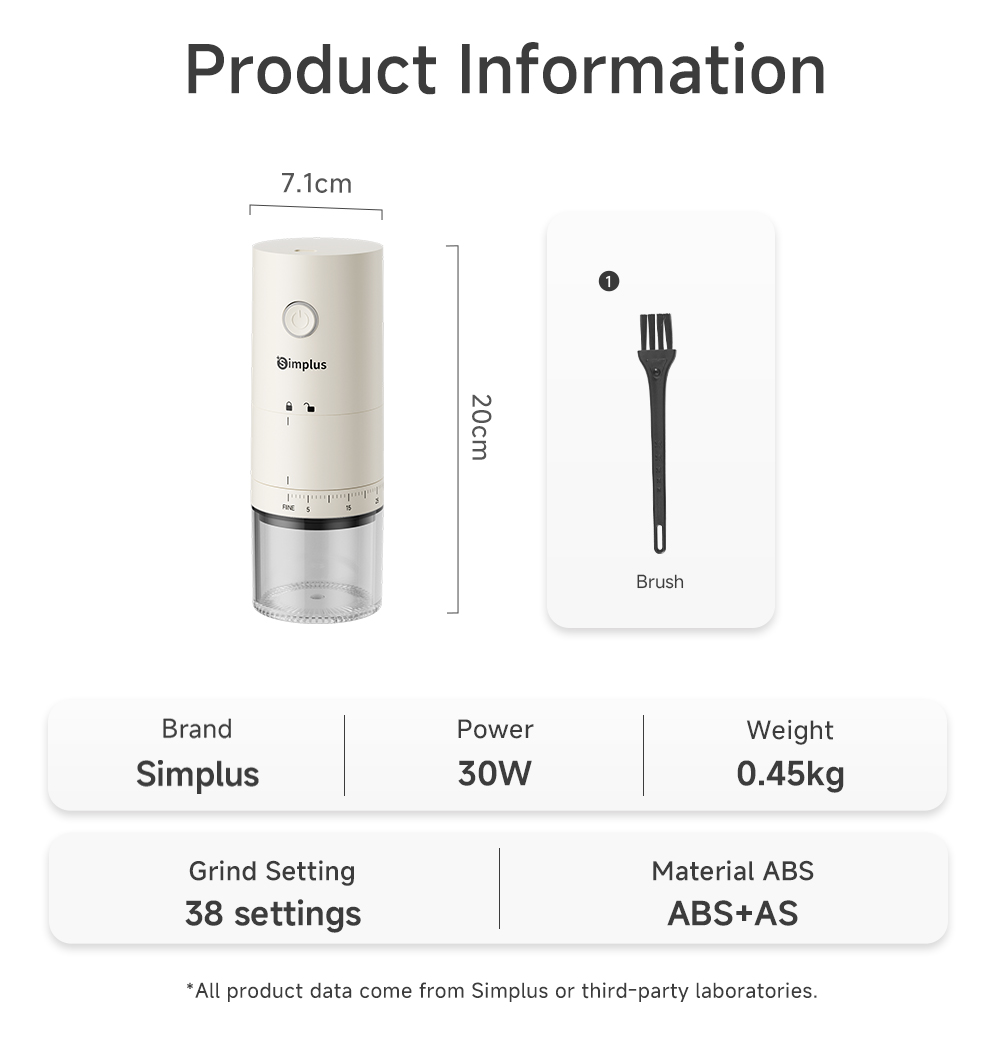Simplus Electric Coffee Grinder 38 Adjustable Grind Settings Wireless ...