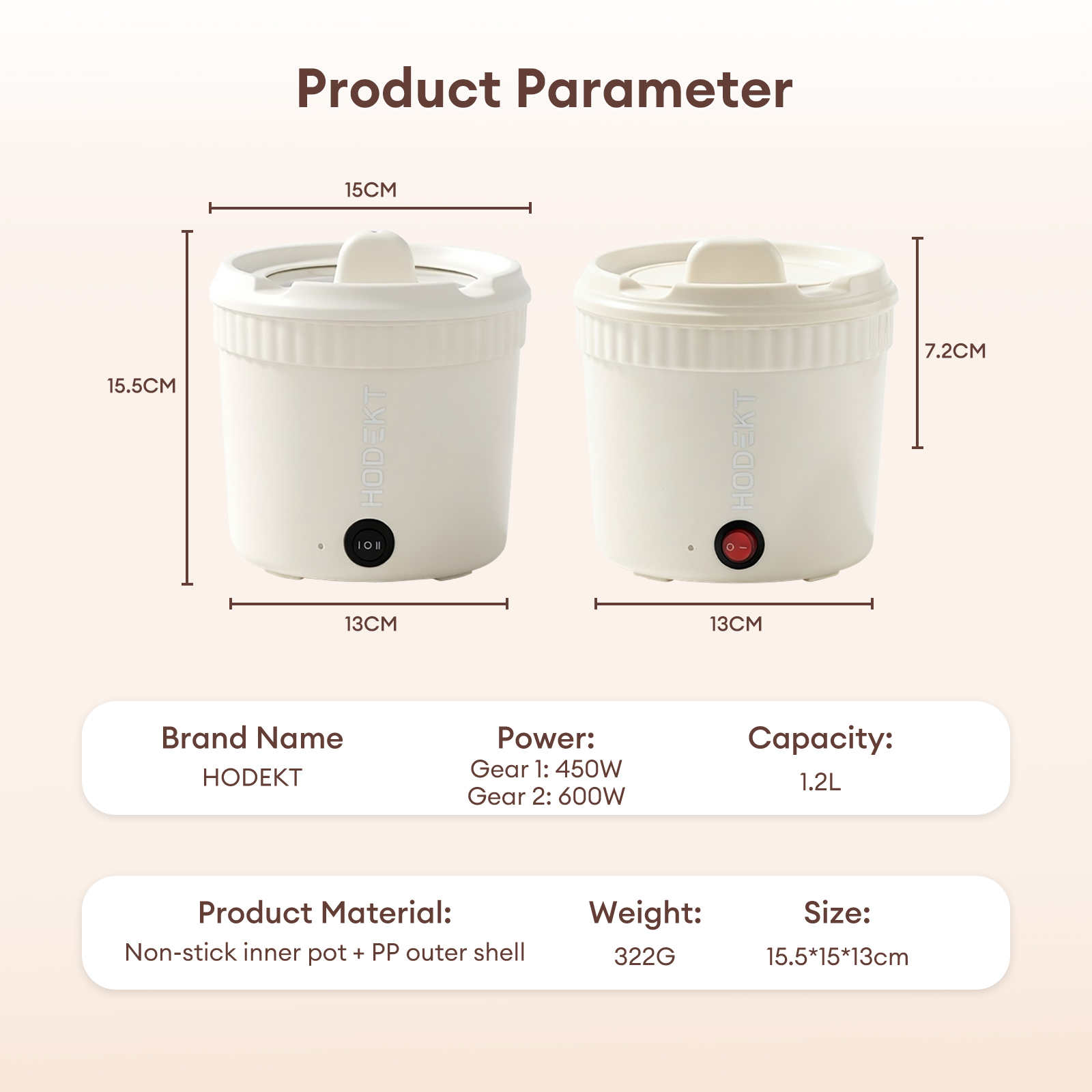HODEKT Mini Electric Cooker Multifunctional Rice Cooker Hot Pot Instant ...