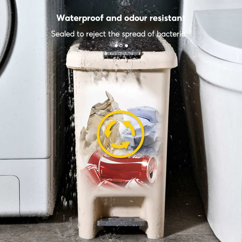 SUNNY SPACES 30L Trash Bin with Pedal Aesthetic Trash Can with Cover ...