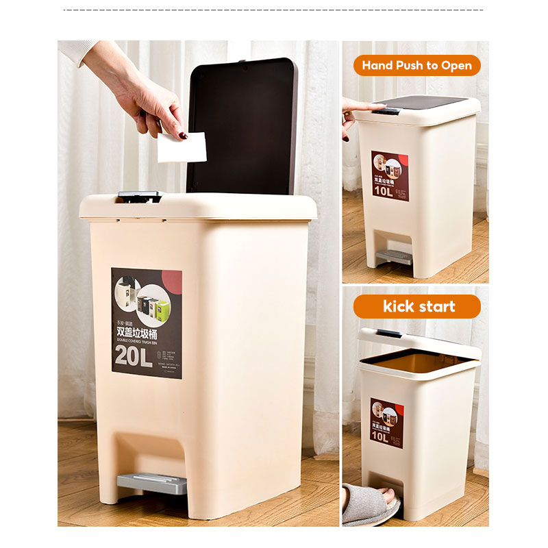 SUNNY SPACES 30L Trash Bin with Pedal Aesthetic Trash Can with Cover ...