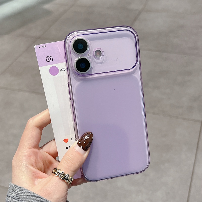 Ultra thin large window instantly frosted TPU purple phone case ...