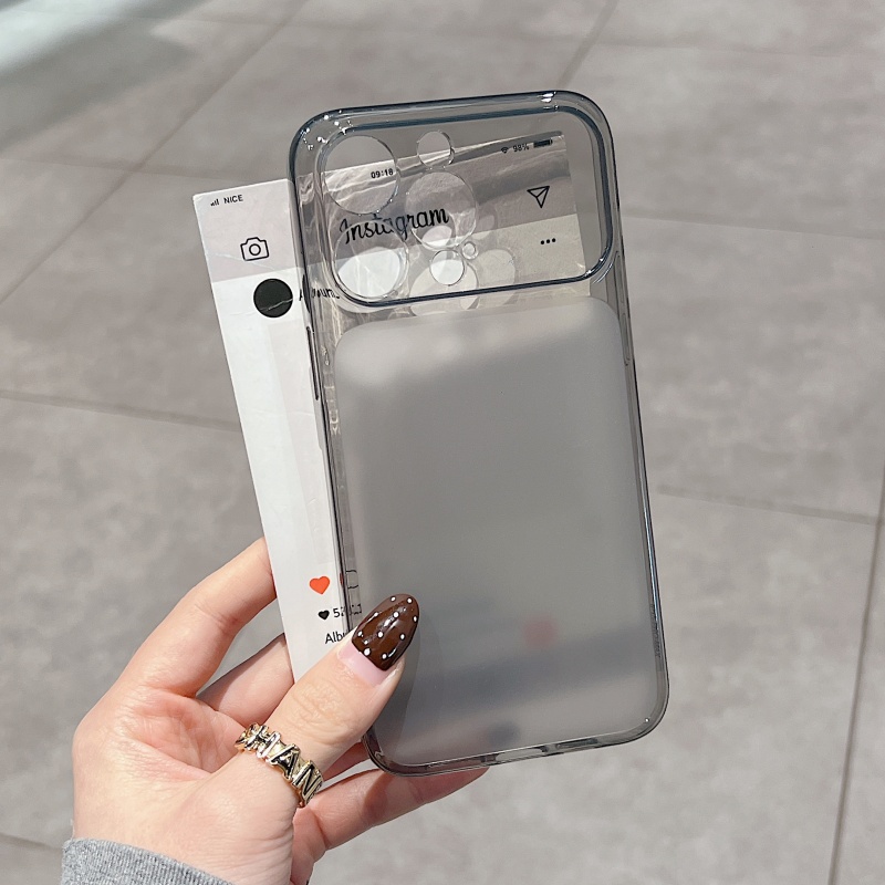 Ultra thin large window instantly frosted TPU purple phone case ...